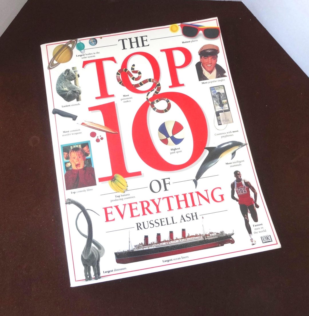 The Top 10 of Everything Book by Russell Ash, 1994 Edition. 288 Pages ...