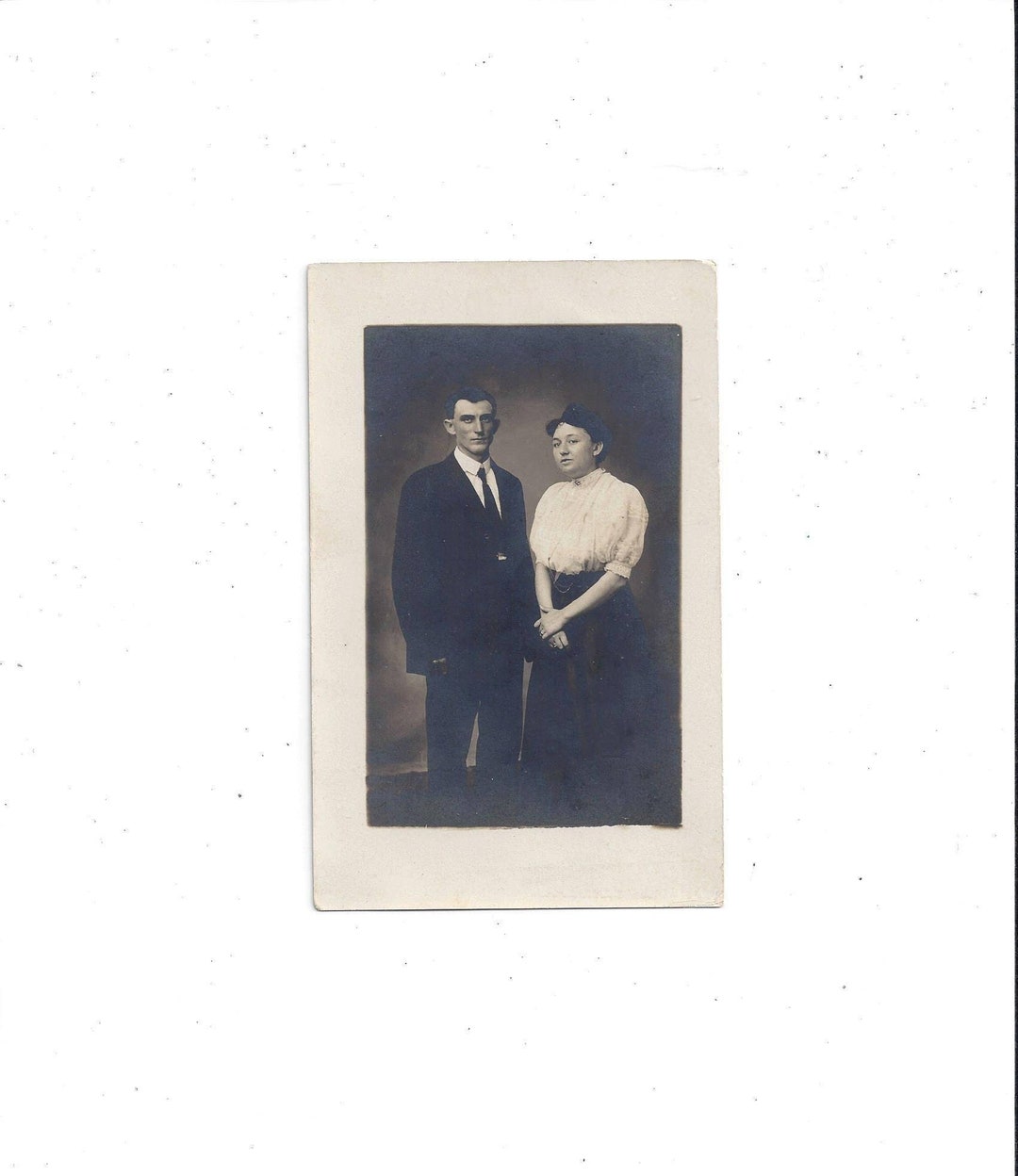 Early 1900's Photo Postcard of Couple in Formal Dress, Victorian ...