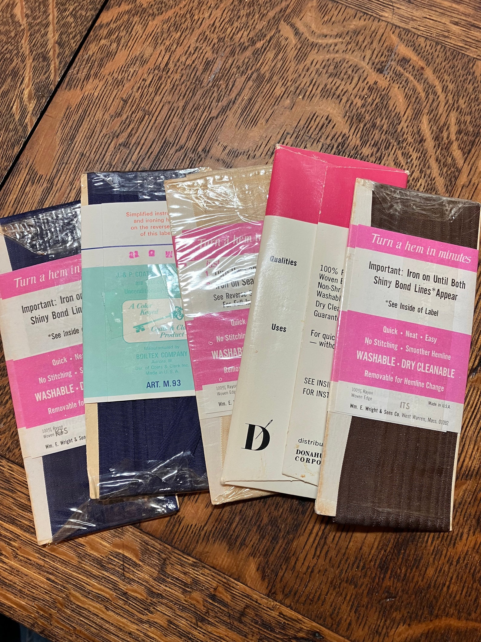 Packaged Iron on Hem Tape by Wrights, Talon, Coats, 3 Yd Package, 1/2 ...