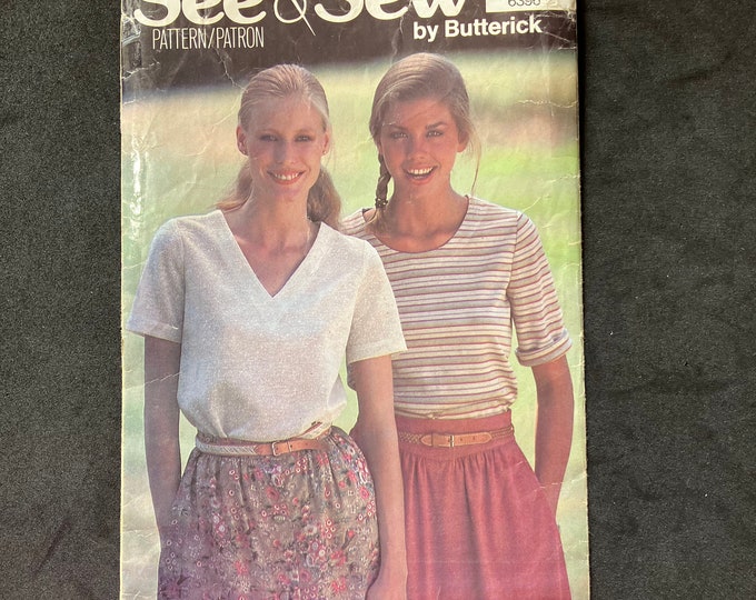 Butterick 6396 See & Sew Vintage Sewing Pattern for Misses' Top, One ...