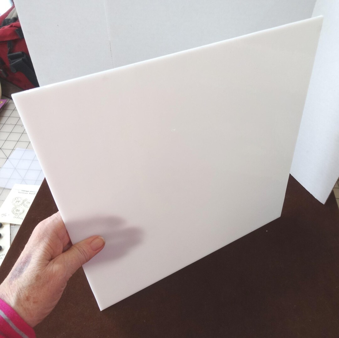 White Stained Glass Square, 12 Inches Square. Slightly Textured on 1 ...