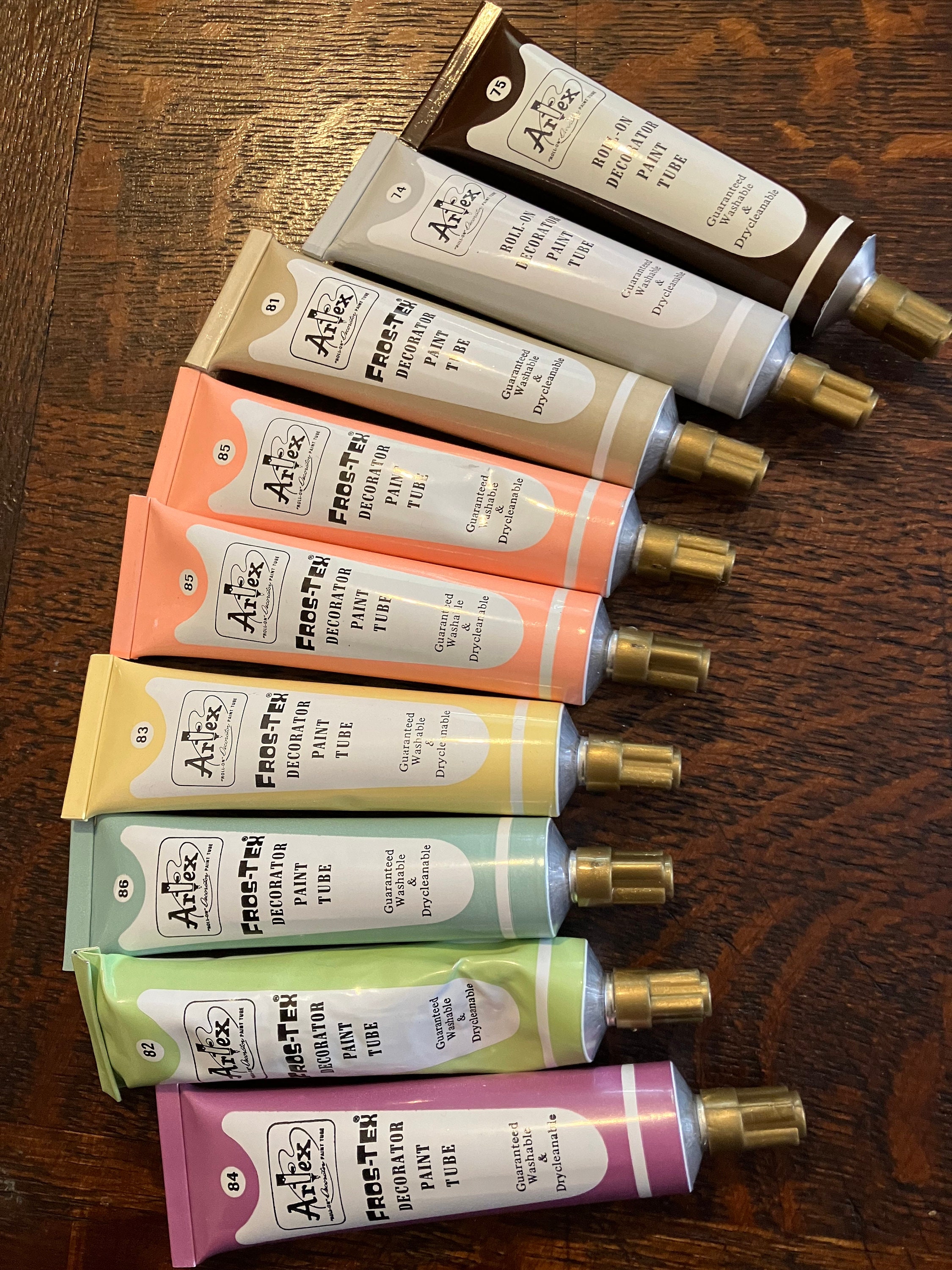 Set of 9 Artex Roll on Embroidery Paint, 6 in Original Box, 1 Oz Tubes ...