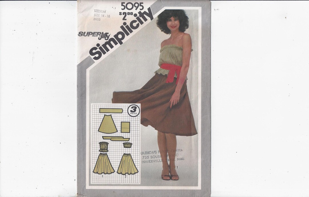 Simplicity 5095 Pattern for Misses' Super Jiffy Strapless Top or ...