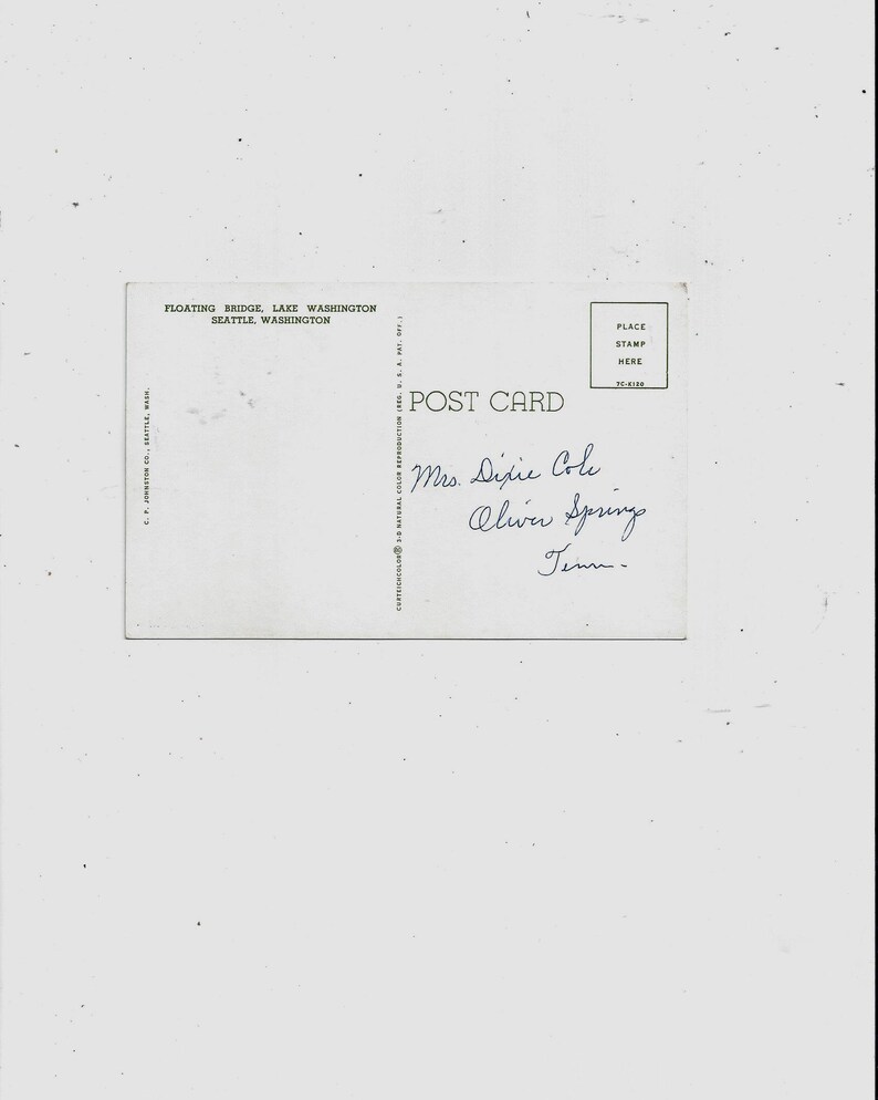 1950s Postcard of Floating Bridge Lake Washington Seattle - Etsy