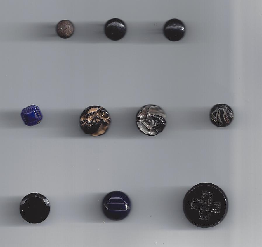 10 Vintage Glass Buttons Various Colors & Shapes All Shank - Etsy