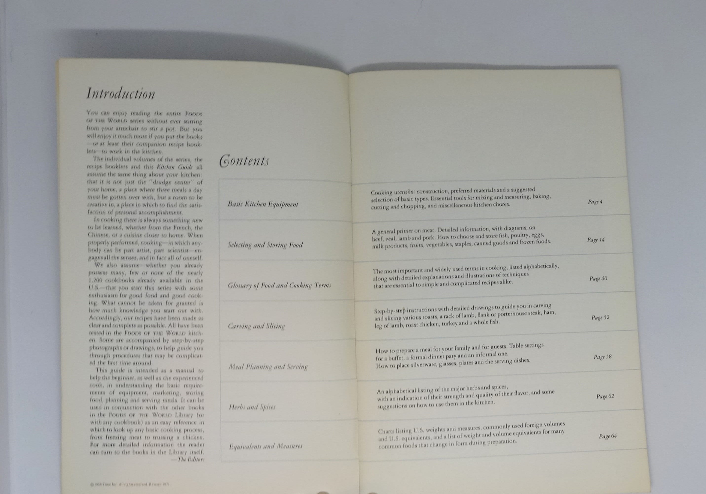 1968 Kitchen Guide, Foods of the World, Time Life Books, 65 Pages ...