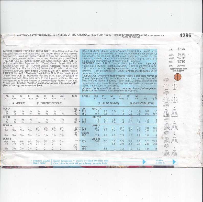 Butterick 4286 Pattern for Misses' Poodle Skirt & Top - Etsy