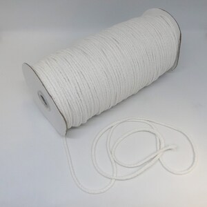 WHITE Cotton 1/8 Inch Drawstring Cord or Piping, in 2-YARD INCREMENTS ...