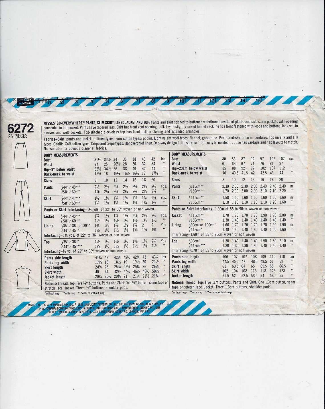 Simplicity 6272 Pattern for Misses' Go Everywhere Pants | Etsy