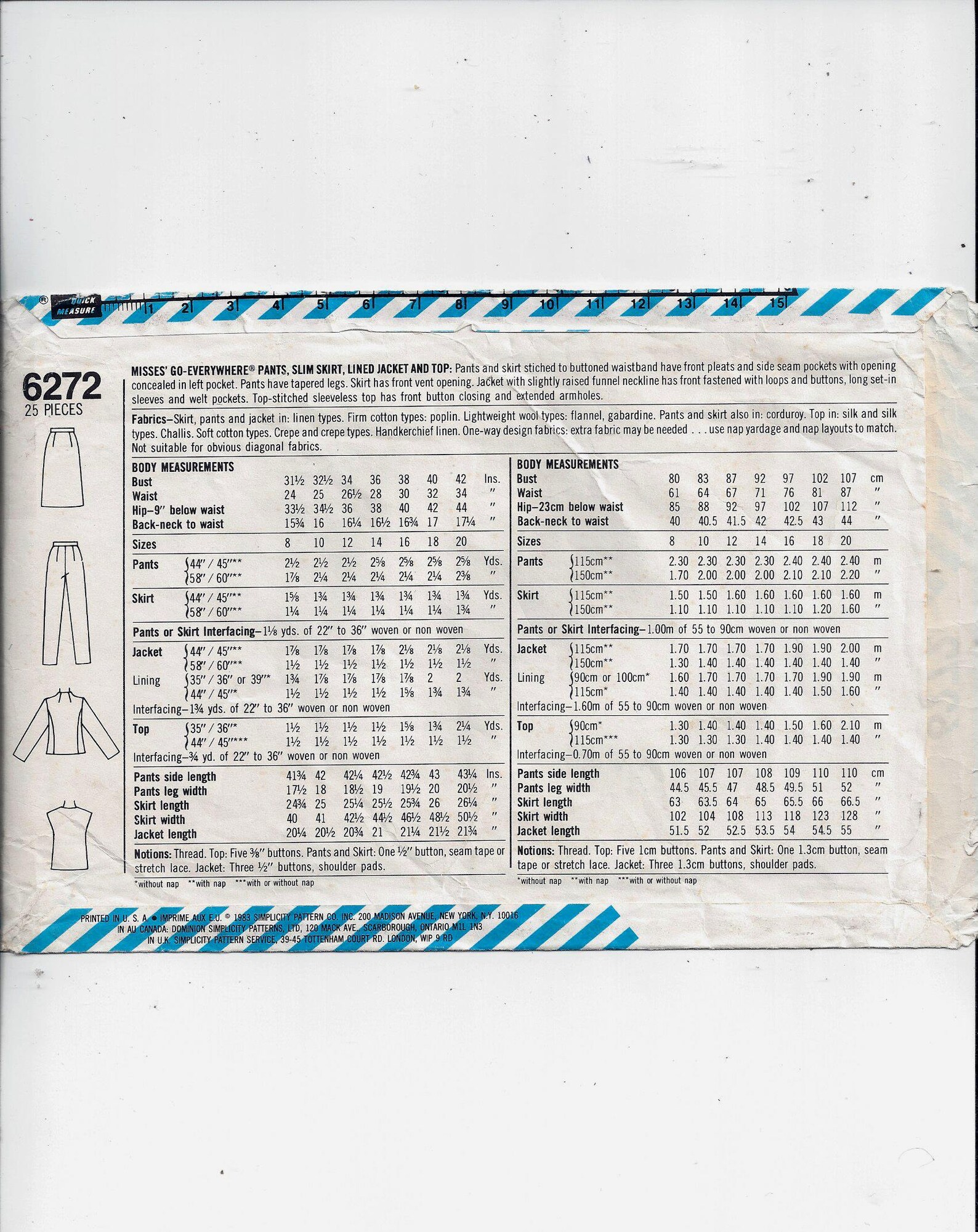 Simplicity 6272 Pattern for Misses' Go Everywhere Pants | Etsy