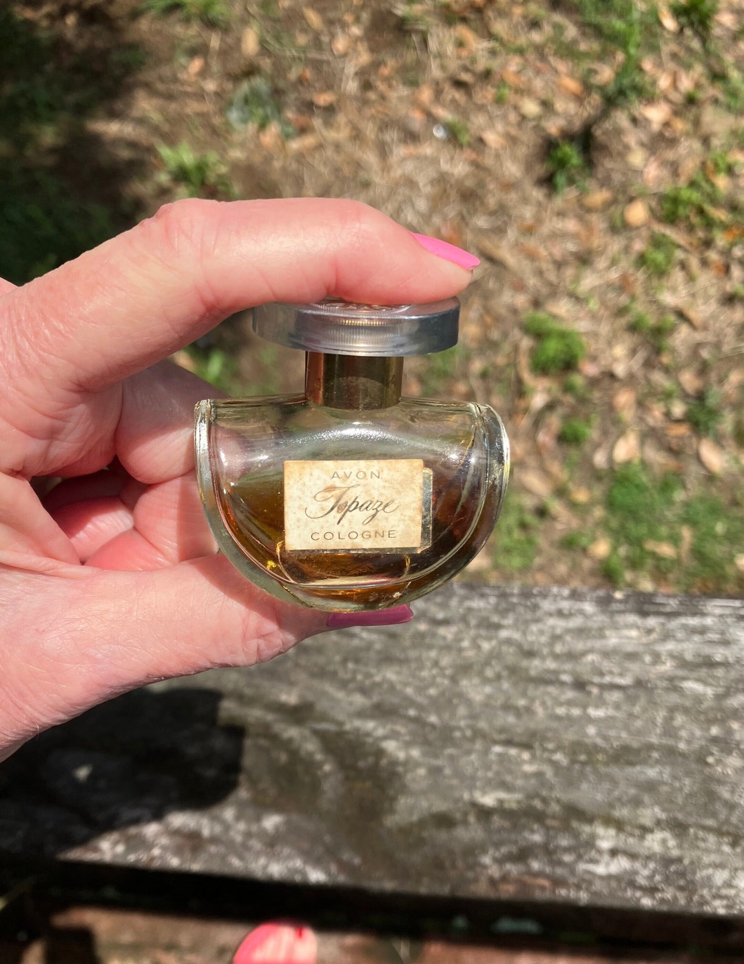 1947-54 AVON Topaze Rocker Cologne, Half Ounce, 20-25% Full Content ...