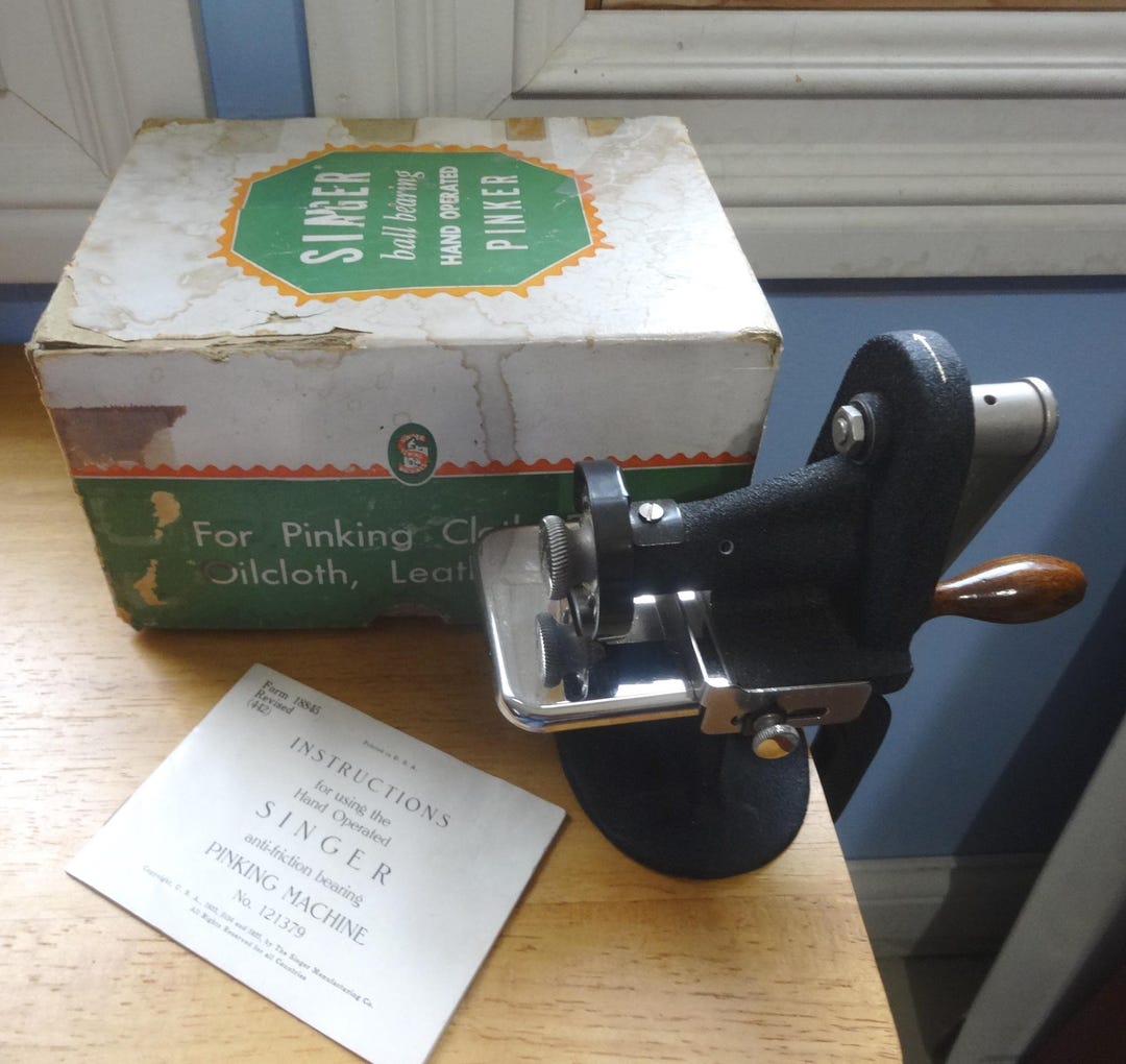 Singer Pinking Machine With Box, Instructions, Clamp, Cast Iron With ...