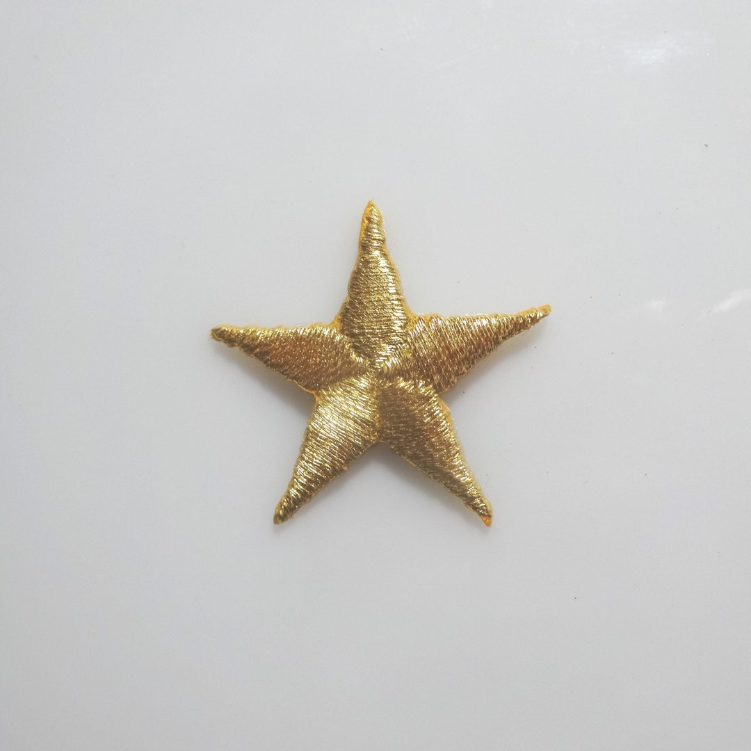 Gold Star Embroidered Applique or Patch, 1 1/8 Inches, Blazers, Fashion ...