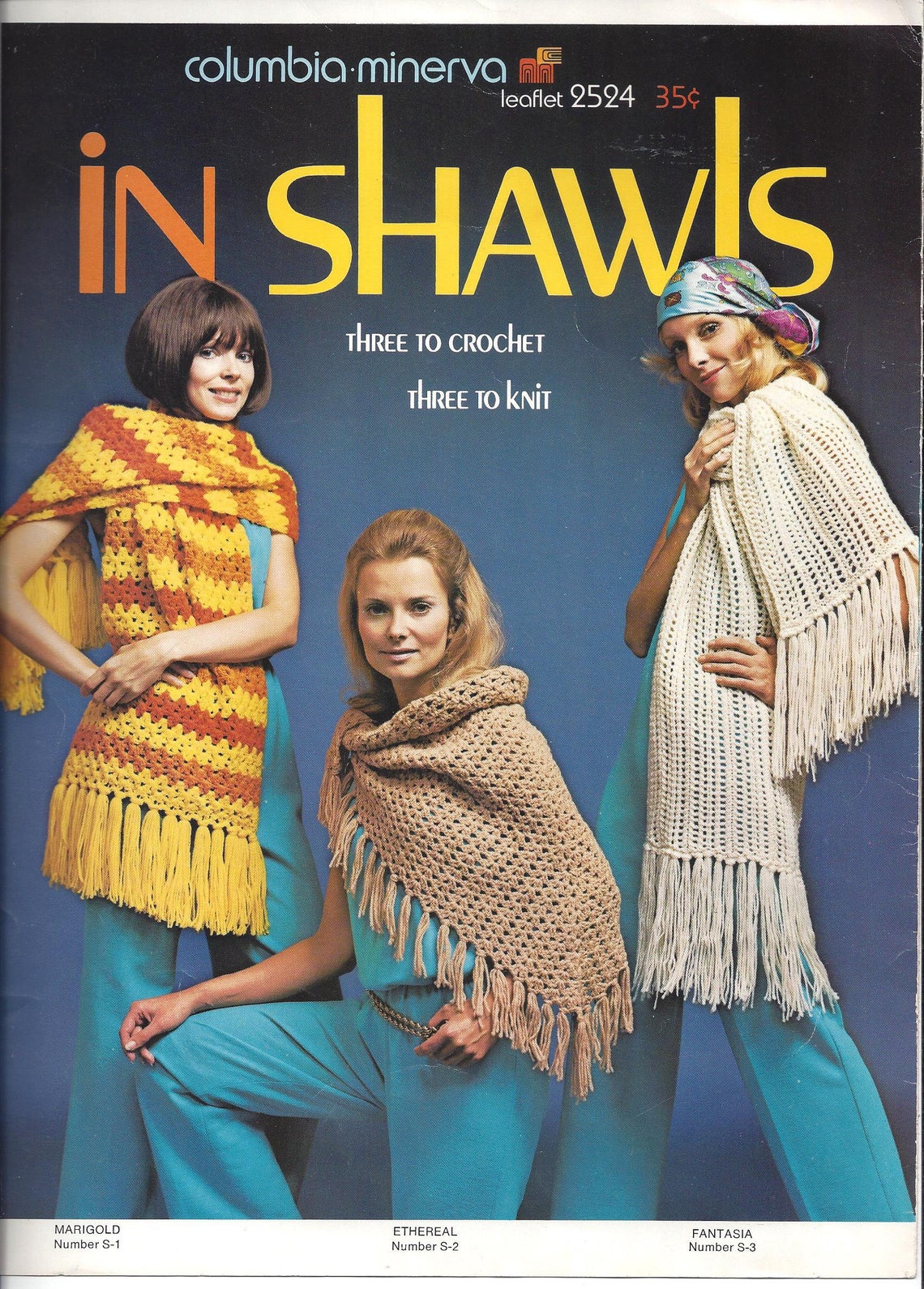 Columbia Minerva Leaflet 2524 for in Shawl Patterns to Crochet and Knit ...