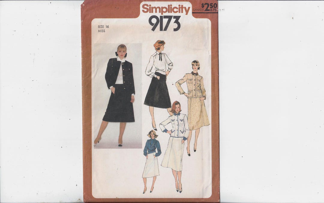 Simplicity 9173 Pattern for Misses' Blouse & Lined Suit, Size 16, From ...