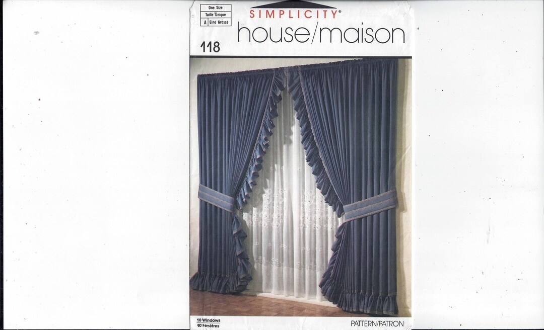 Simplicity House 118 Pattern for 10 Window Treatments, Shirred, Theatre ...