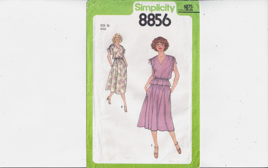Simplicity 8856 Pattern for Misses' Pullover Dress, Top, Skirt, Size 10 ...
