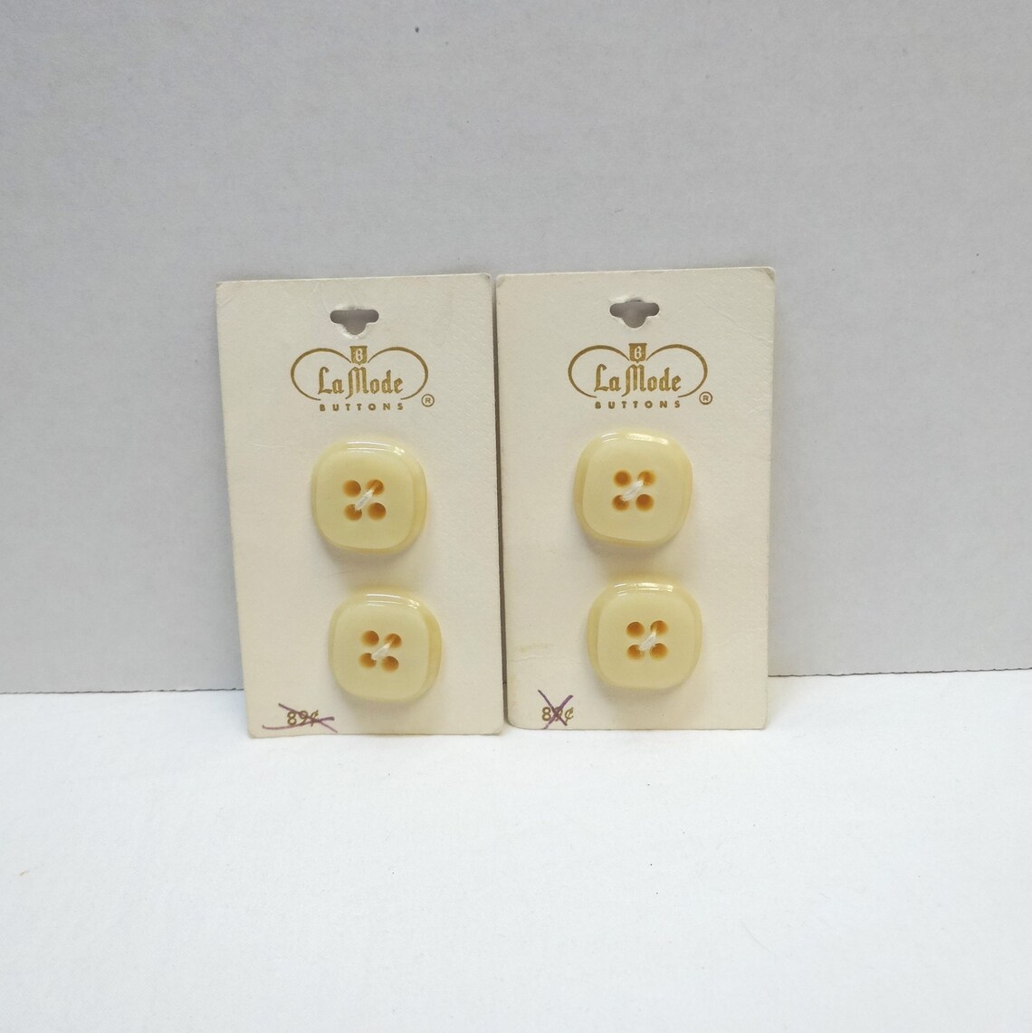 Set of 4 La Mode Buttons in Beige on Original Cards 7/8 Inch - Etsy