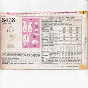 Simplicity 6436 Pattern for Misses' or Men's Pullover - Etsy