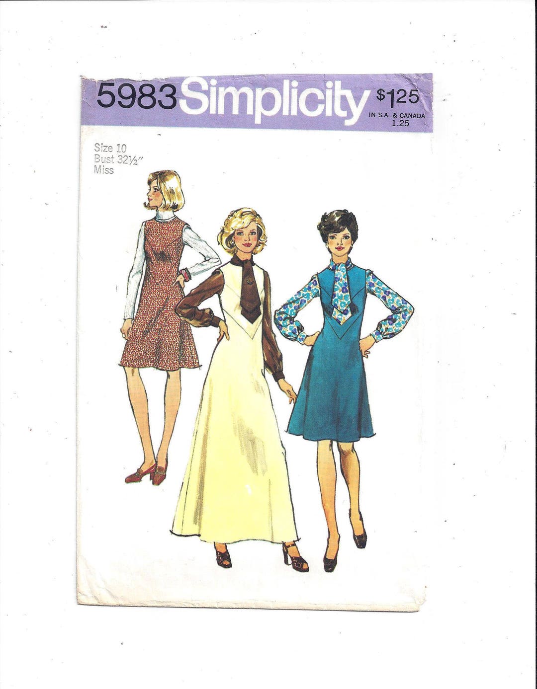 Simplicity 5983 Pattern for Misses' Jumper & Blouse, Size 10, From 1973 ...