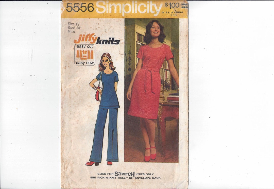 Simplicity 5556 Pattern for Misses' Jiffy Knit Dress, Tunic, Pants ...