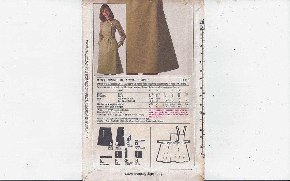 Simplicity 8189 E.S.P. Pattern for Misses' Back Wrap Jumper, Extra Sure ...