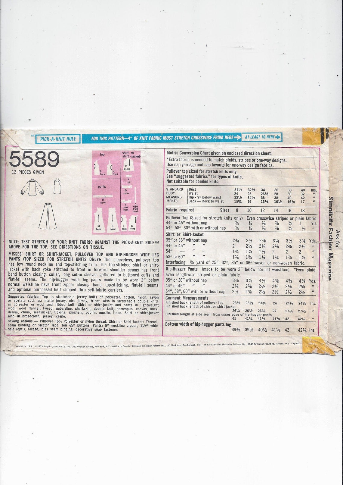 Simplicity 5589 Pattern for Misses' Shirt Jacket Top Hip - Etsy