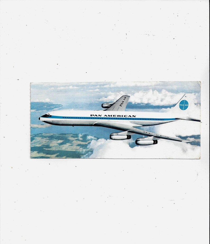 1960s Postcard of Pan American Boeing Intercontinental Jet - Etsy