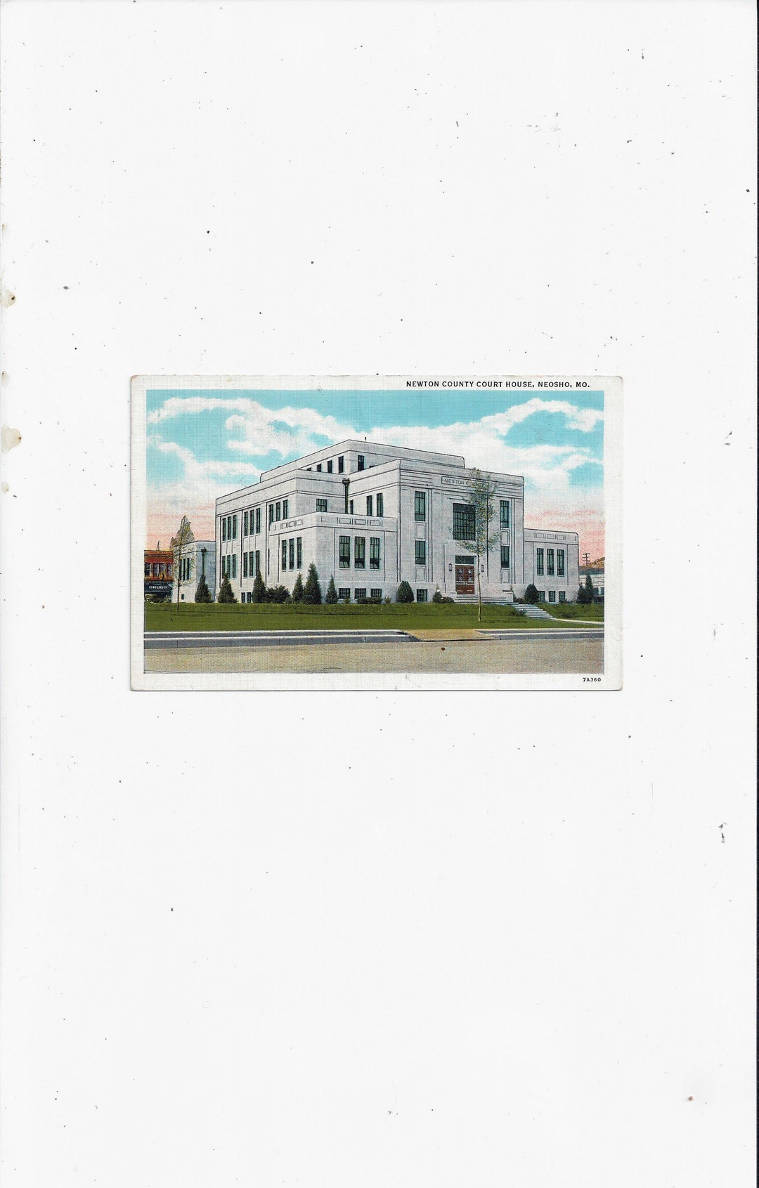 1930s Newton County Courthouse Postcard in Neosho, Missouri, Unposted ...