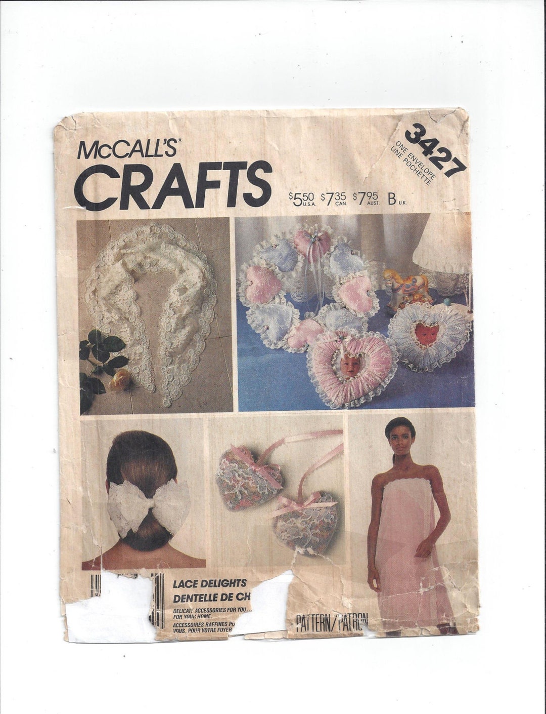 Mccall's 3427 Crafts Pattern for Lace Accessories, Wreath, Scarf, Heart ...