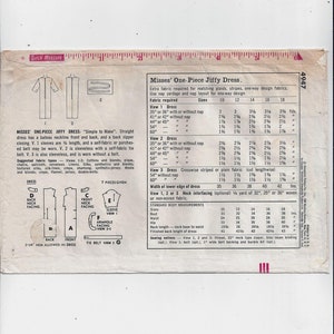 Simplicity 4947 Pattern for Misses' Jiffy Shift Dress, Size 10, From ...