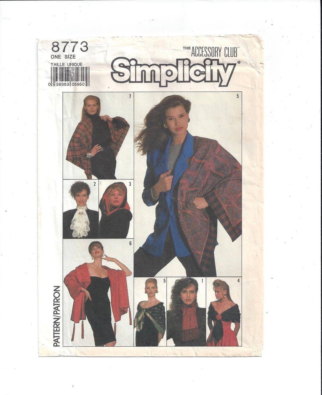 Simplicity 8773 Pattern for Misses' Shawls, Scarves, Hood, 1 Size, 1988 ...