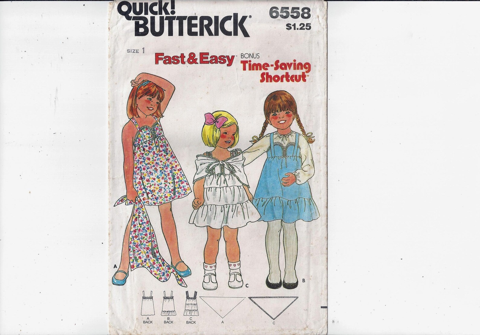 Quick! Butterick 6558 Pattern for Toddlers' Dress, Shawl, Size 1, From ...