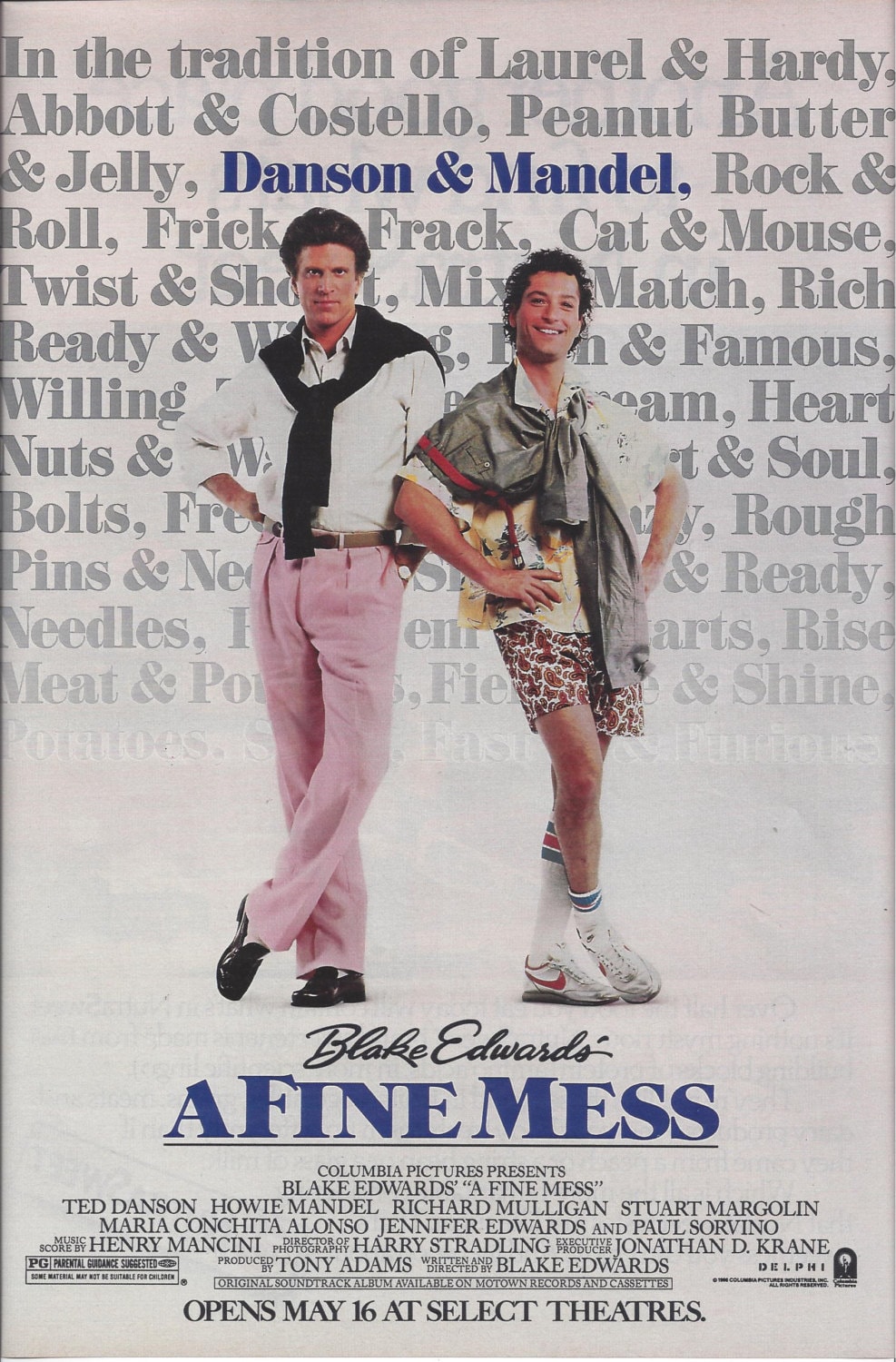 1986 Magazine Movie Ad for a Fine Mess Starring Ted Danson, Howie ...