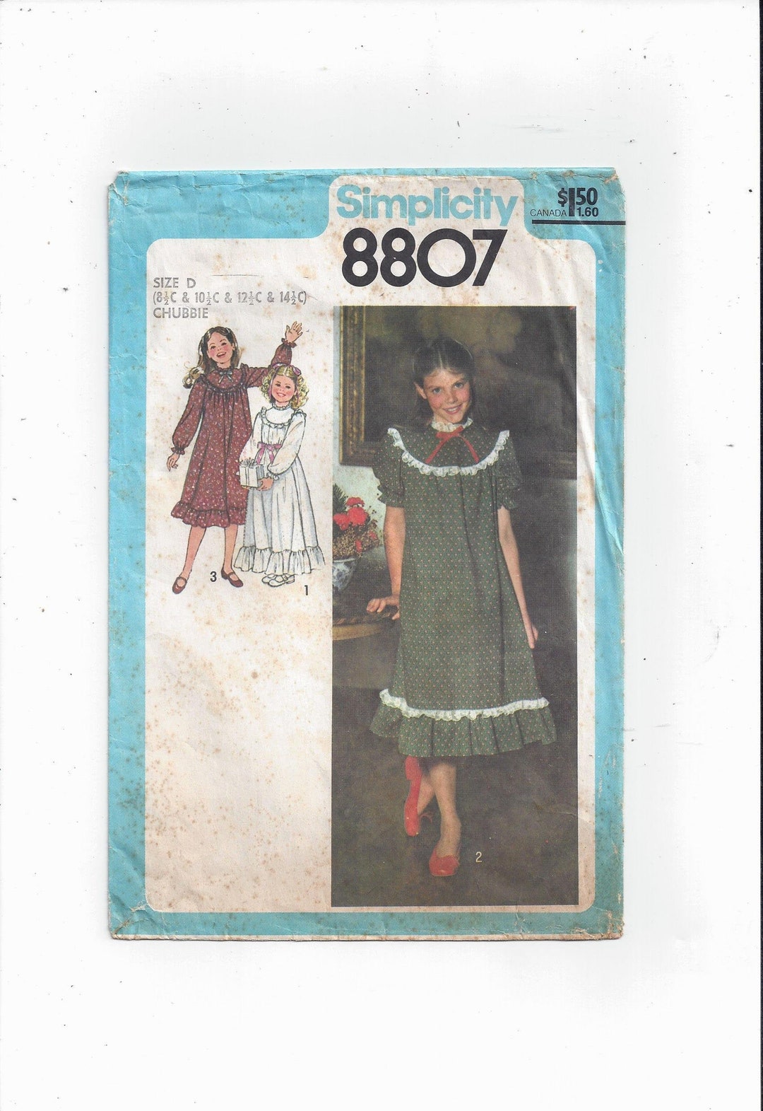 Simplicity 8807 Pattern for Chubbies' Dress in 2 Lengths, Size 8.5 to ...