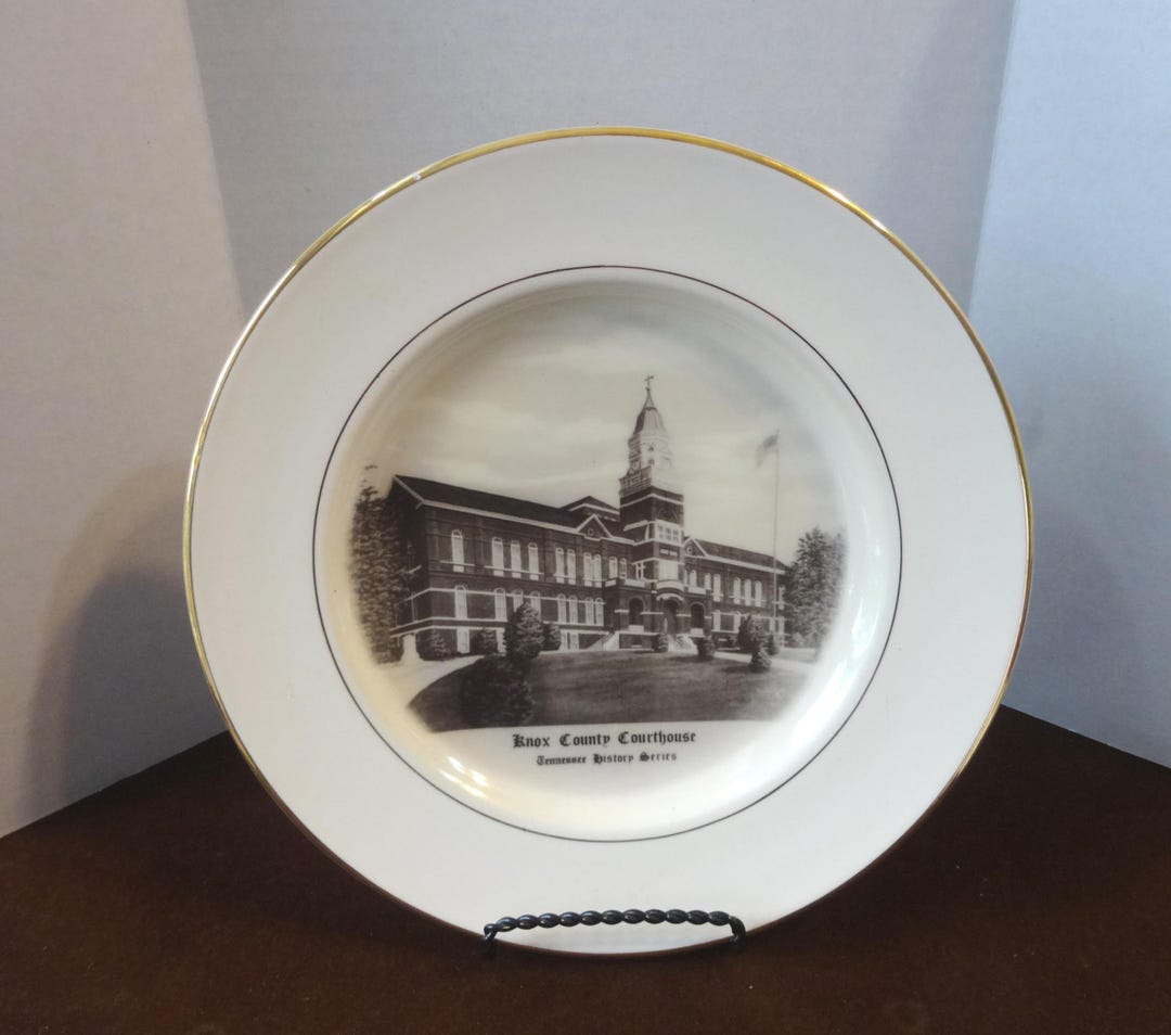 Vintage Knox County Courthouse Plate, Tennessee, With Gold Trim, 10 1/8 ...