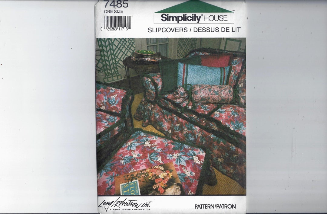 Simplicity House 7485 Pattern Instructions for Slipcovers, From 1991 ...