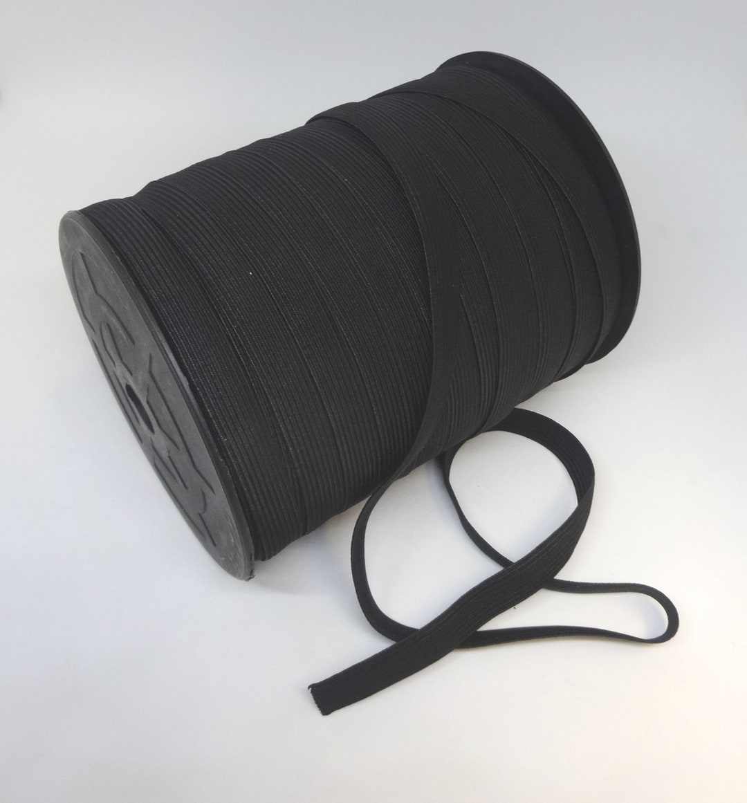 BLACK 1/2 Inch Braided Elastic in 2-YARD Increments, Polyester, Rubber ...
