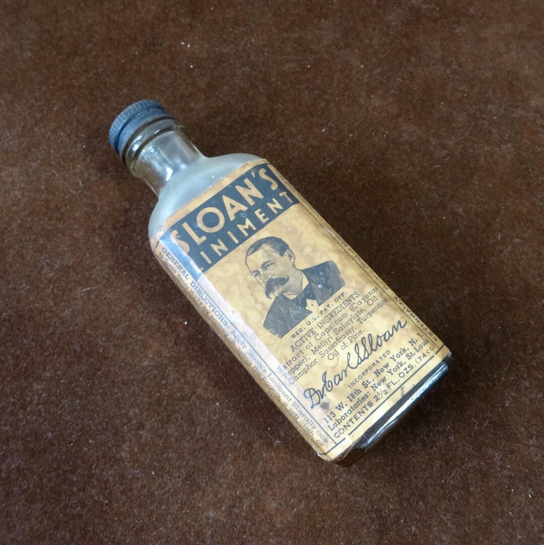 Vintage Sloan's Liniment Medicine Bottle With Label Intact. NO Content ...