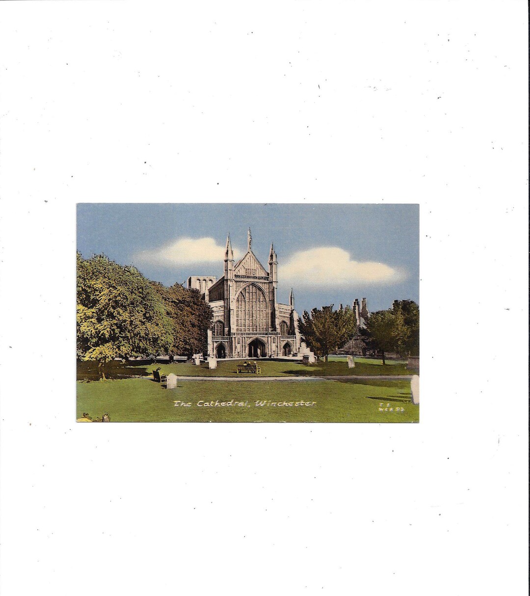 1950s Winchester Cathedral Postcard, Hampshire, England, Unposted. Hand ...