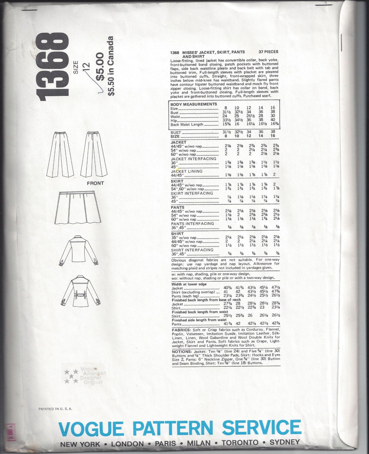 Vogue American Designer 1368 Pattern Calvin Klein - Etsy