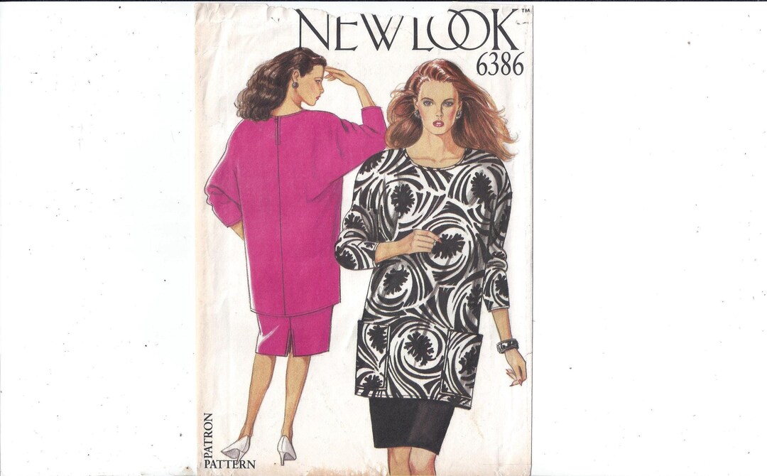 New Look 6386 Pattern for Misses' Tunic Top & Skirt, Sizes 8 to Plus 18 ...