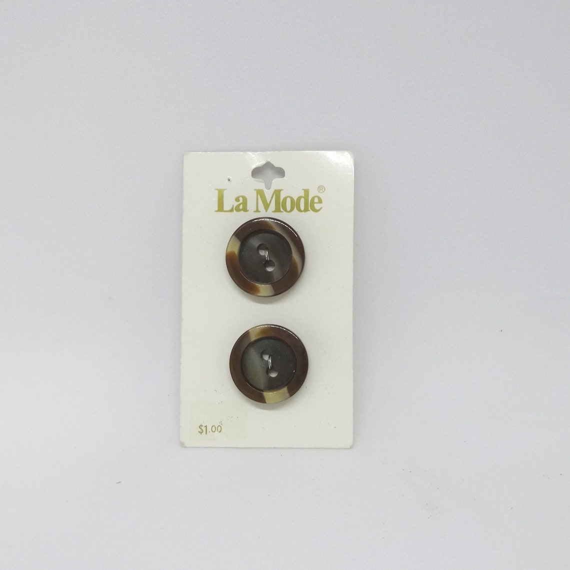 2 La Mode Brown Buttons on Original Card Variegated Sew - Etsy