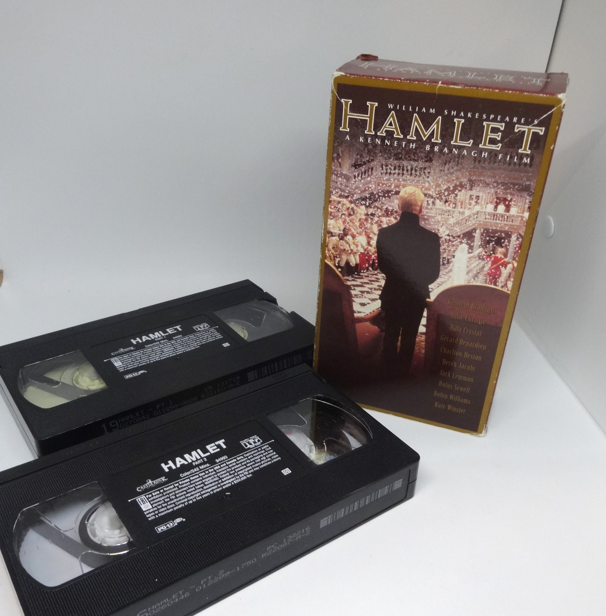 William Shakespeare's Hamlet VHS Movie Tapes, Kenneth Branagh, From ...