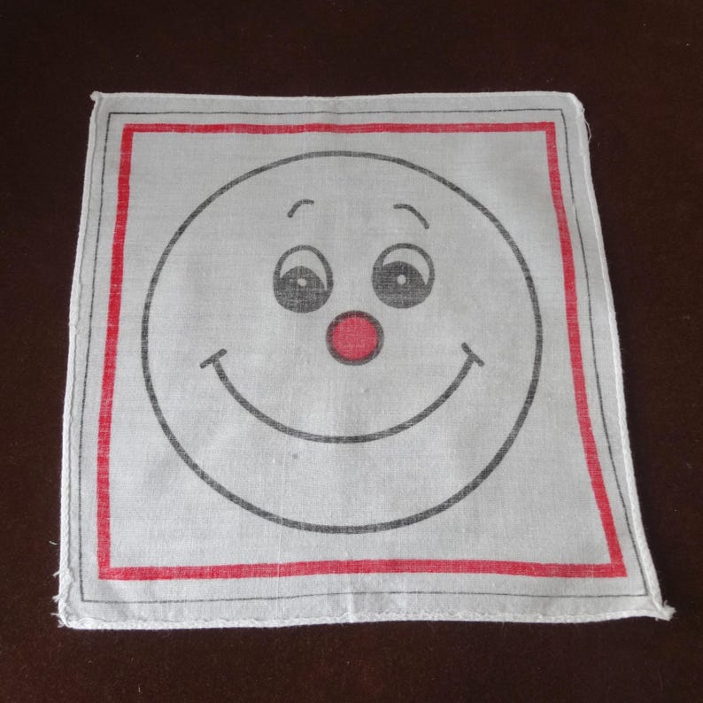 Happy Smiley Face Child's Handkerchief, 8.25 X 8 1/8 Inches, Cotton ...