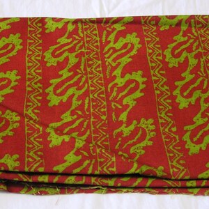 Cotton Batik Fabric BY the YARD Rust With Green Marcus - Etsy