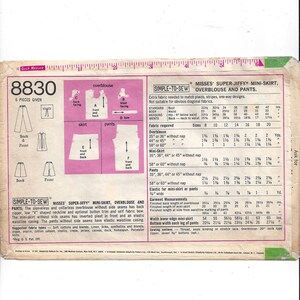 Simplicity 8830 Pattern for Misses' Super Jiffy Mini Skirt, Overblouse ...