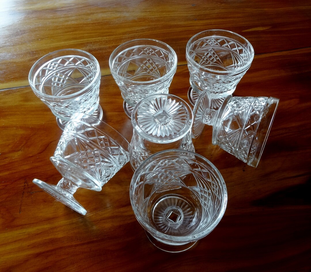 Set of 7 Hazel Atlas Gothic Sherbet Dishes or Glasses, Replacement ...