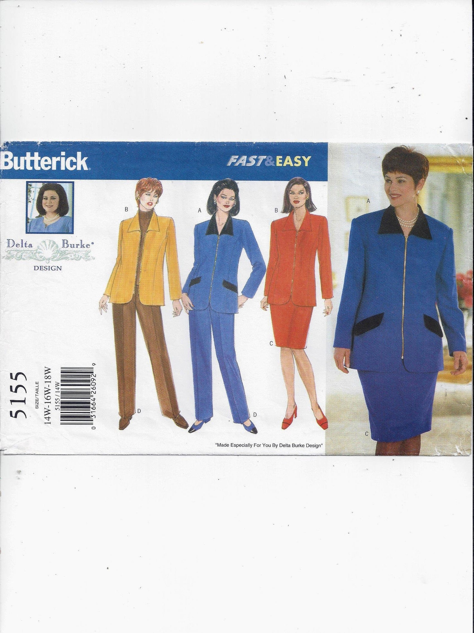 Butterick 5155 Pattern for Delta Burke Design Women's Jacket, Skirt ...