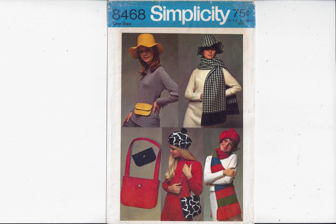 Simplicity 8468 Pattern for Misses' Hat, Mini Bag, Shoulder Bag, Beret ...